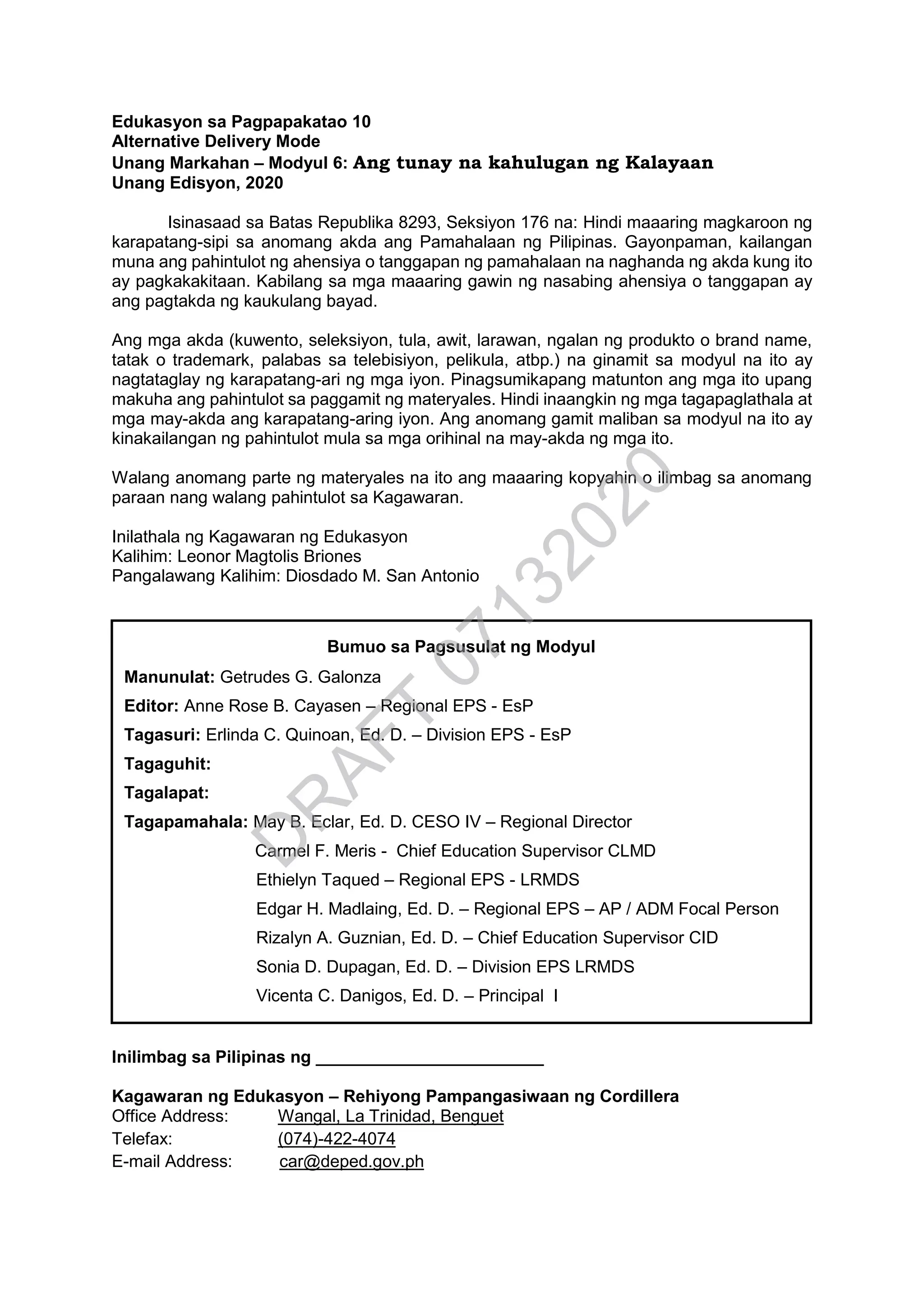 EsP10-Q1-M6-Ang Tunay na Kahulugan ng Kalayaan-v4.pdf