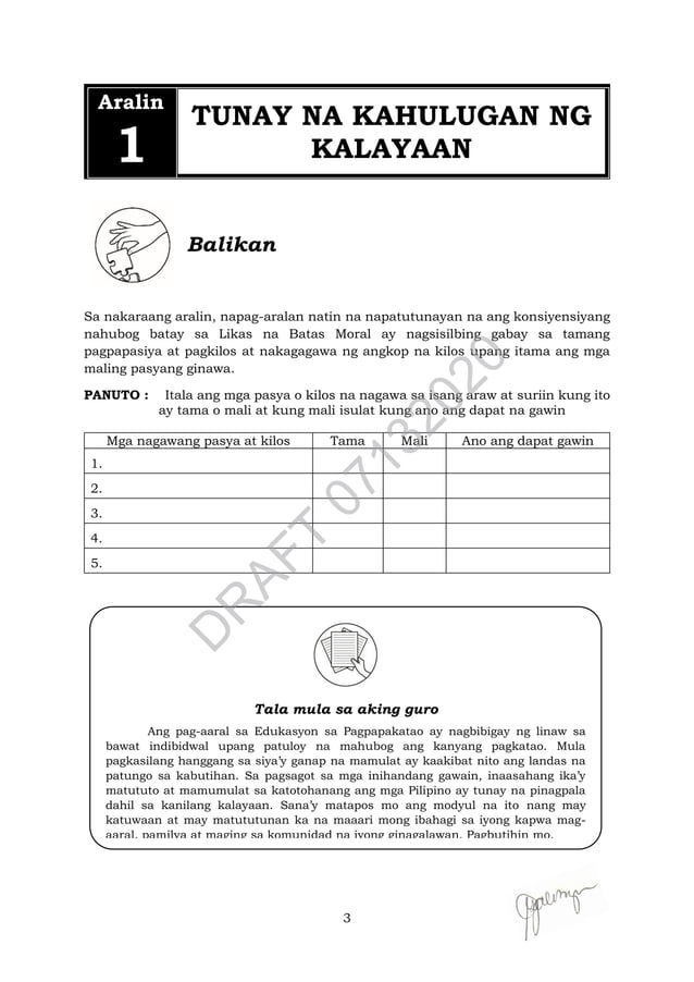 EsP10-Q1-M6-Ang Tunay na Kahulugan ng Kalayaan-v4.pdf