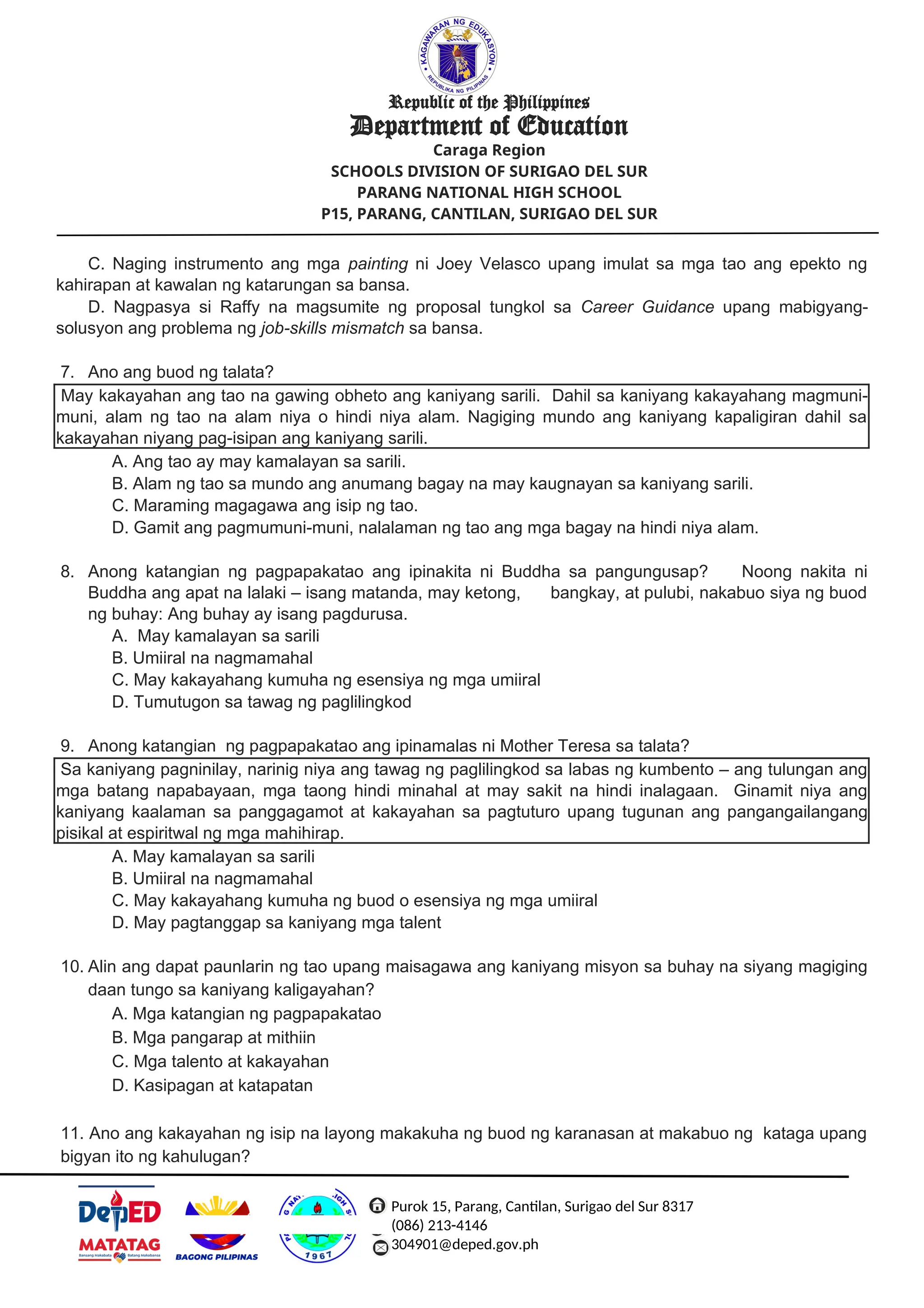 Edukasyon Sa Pagpapakatao 10-Q1 summative test 1.docx