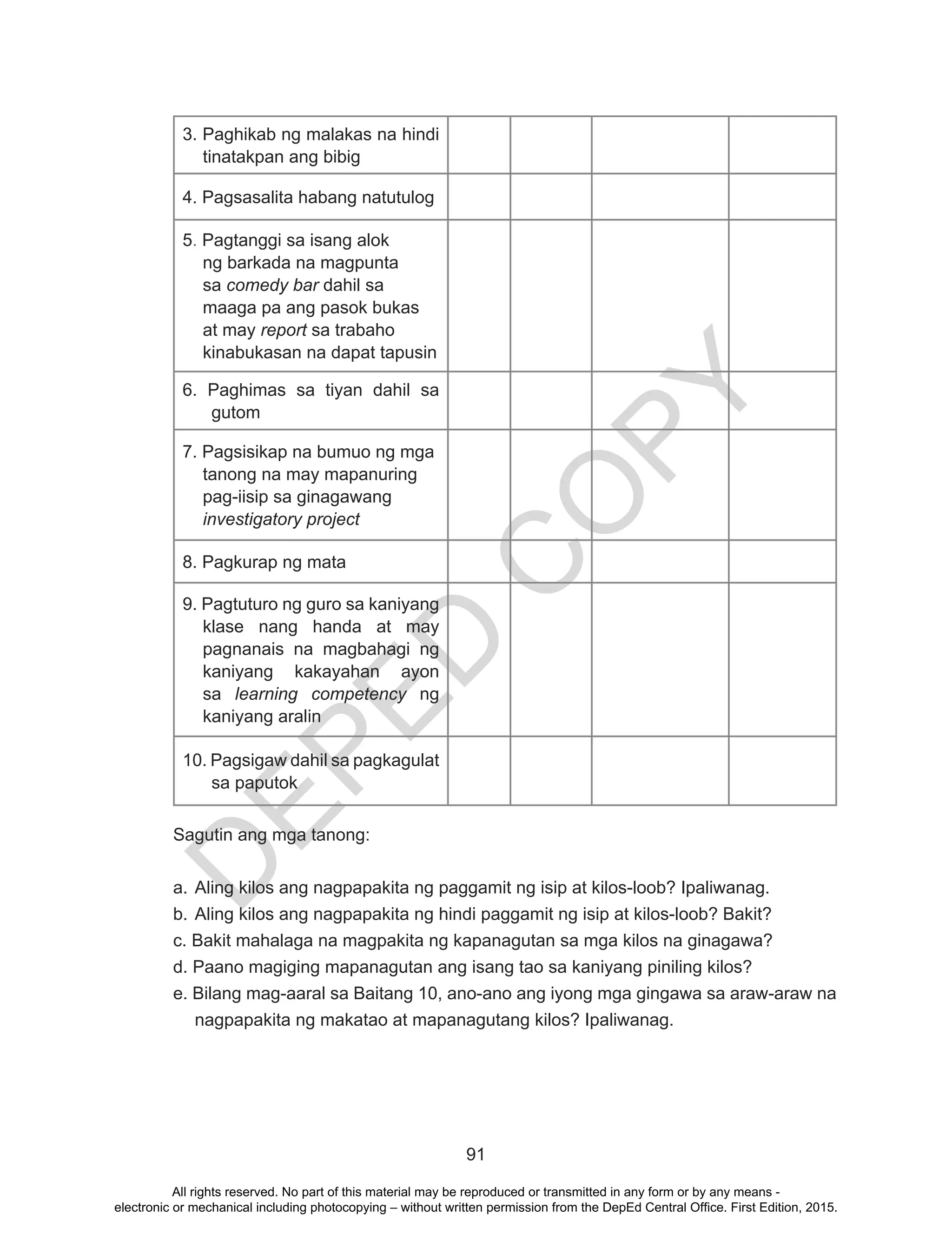 ESP Learners Module Grade 10 Unit 2 | PDF