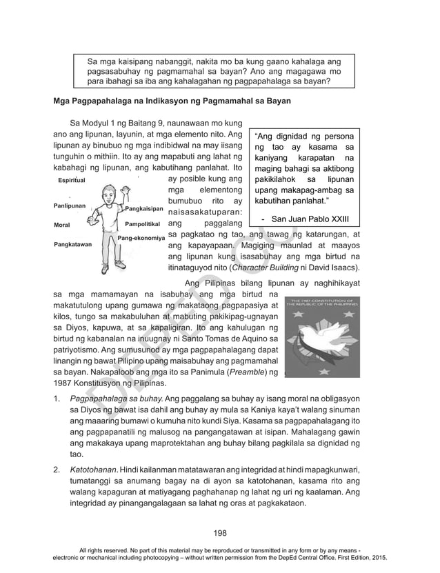 GRADE 10 - EsP Yunit 3 | PDF