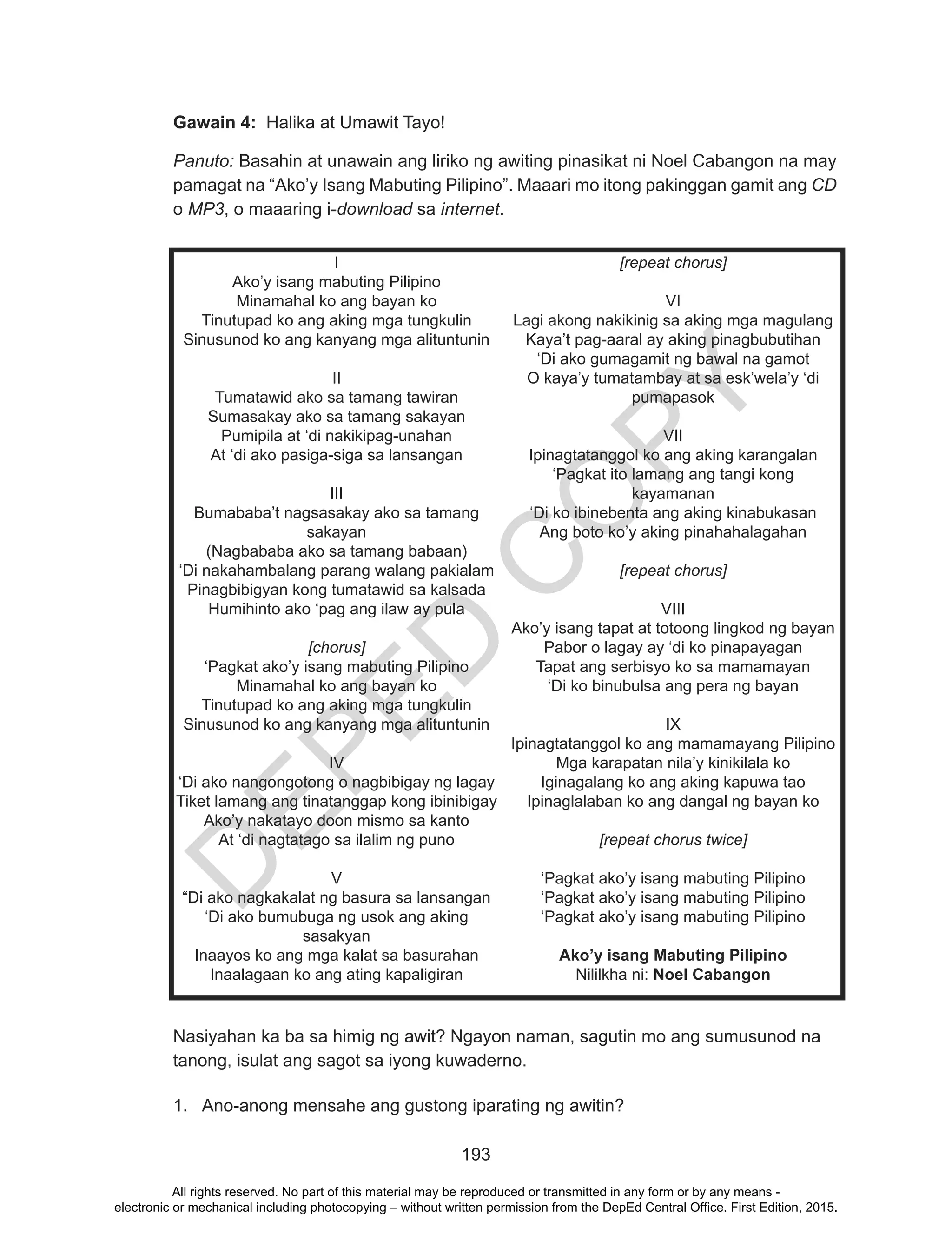 ESP Learners Module Grade 10 Unit 3 | PDF