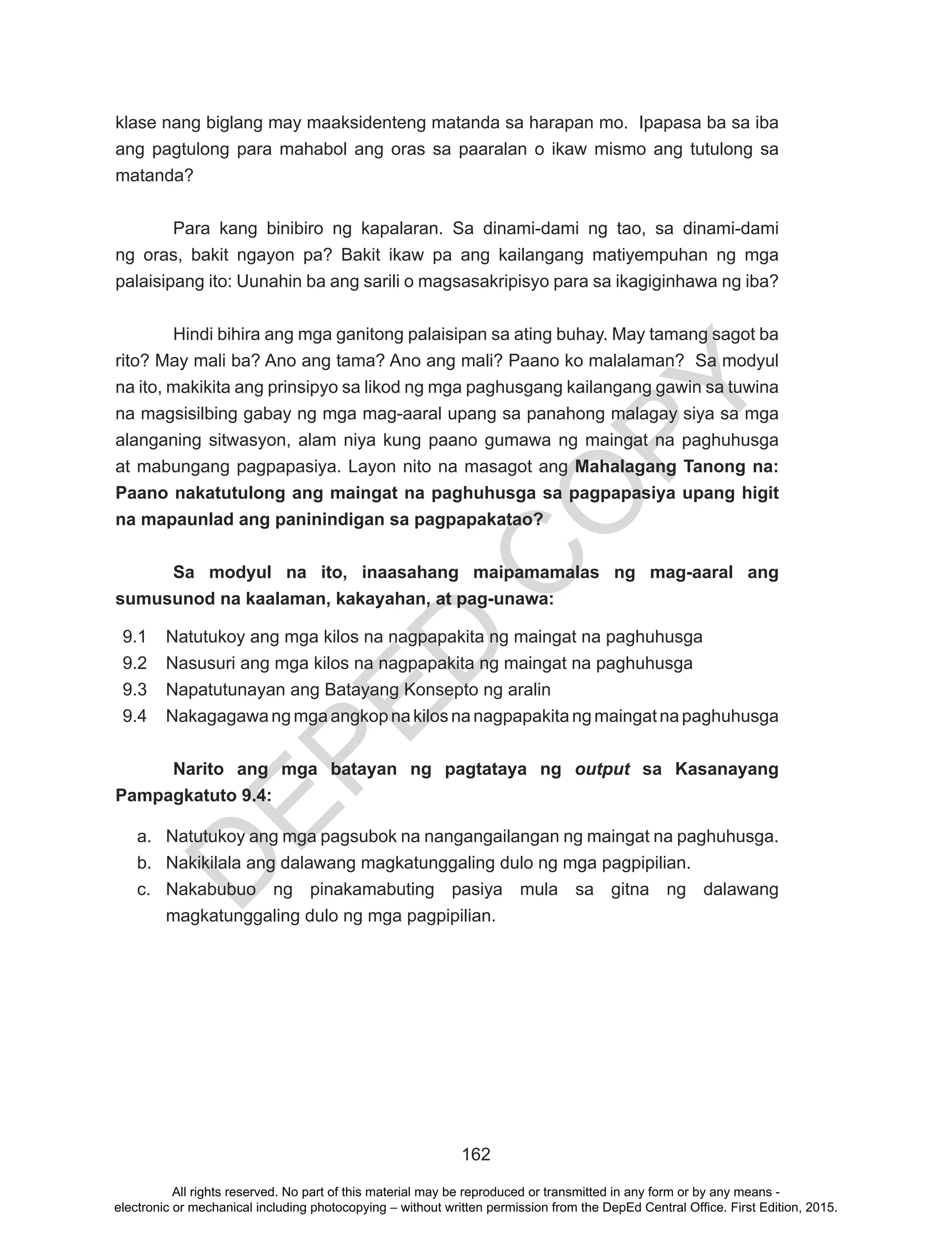 ESP Learners Module Grade 10 Unit 3 | PDF