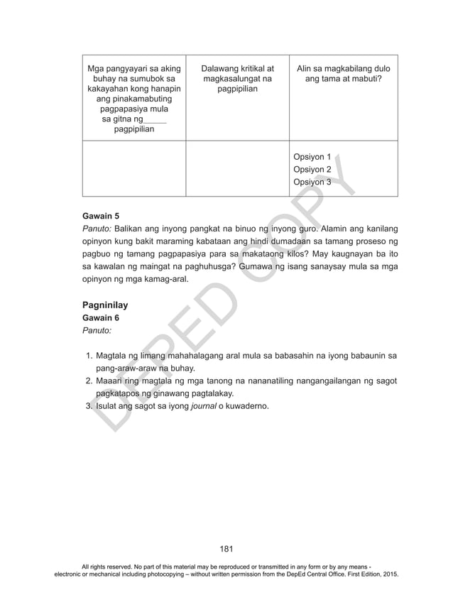 ESP Learners Module Grade 10 Unit 3 | PDF