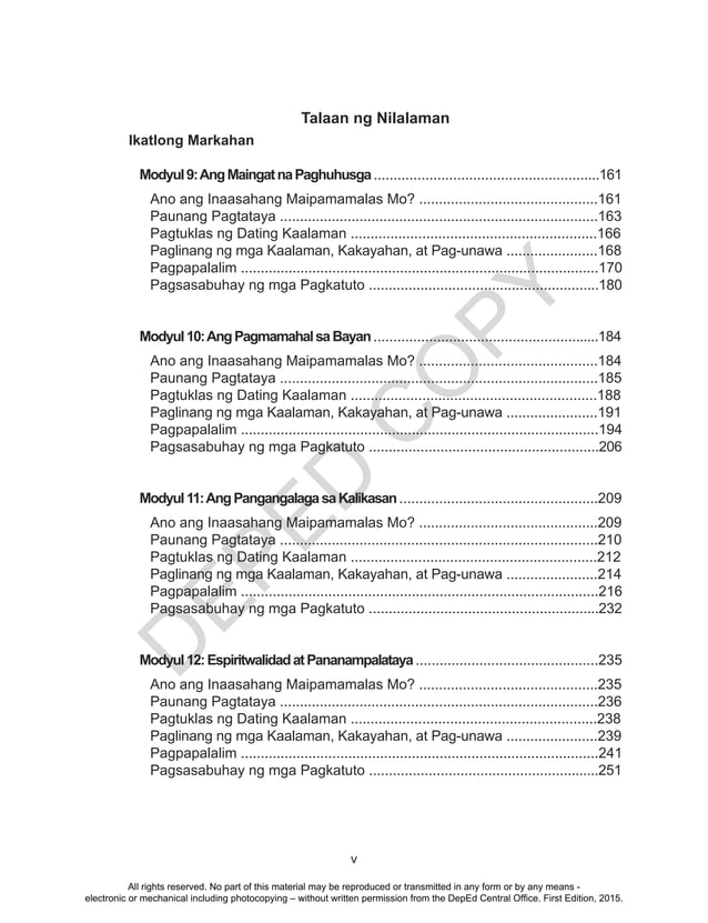ESP Learners Module Grade 10 Unit 3 | PDF