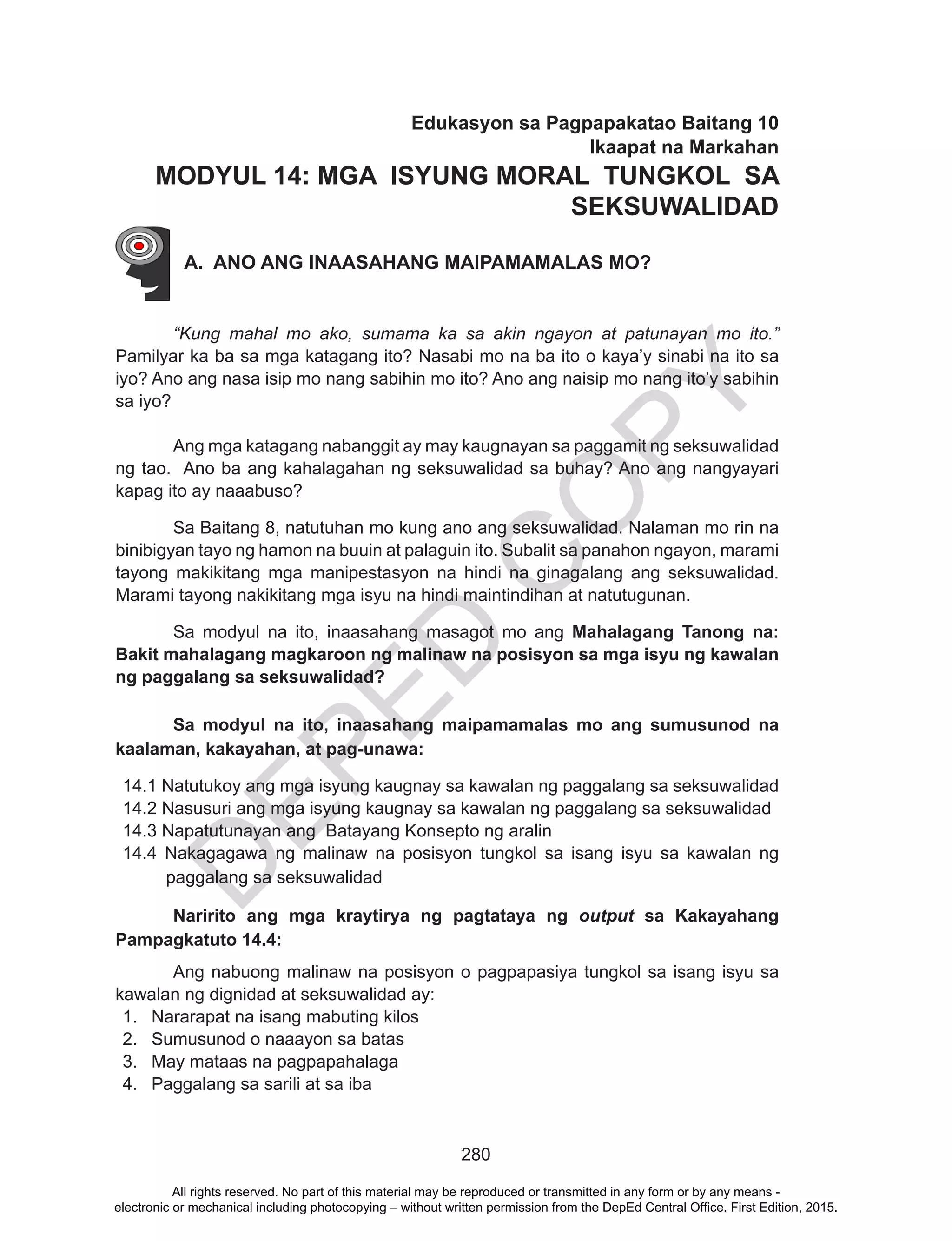 ESP Learners Module Grade 10 Unit 4 | PDF