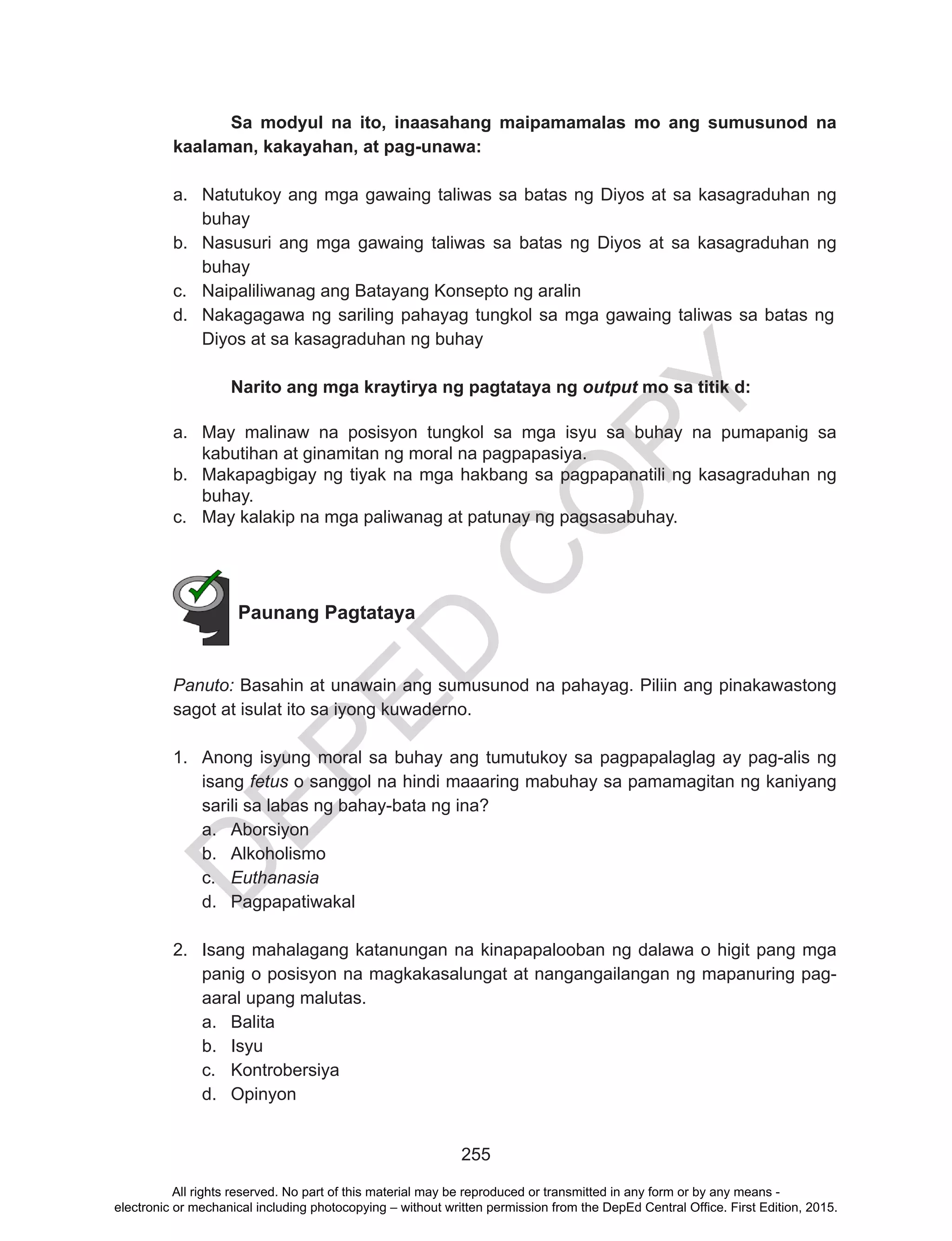 ESP Learners Module Grade 10 Unit 4 | PDF