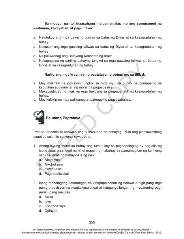 ESP Learners Module Grade 10 Unit 4 | PDF