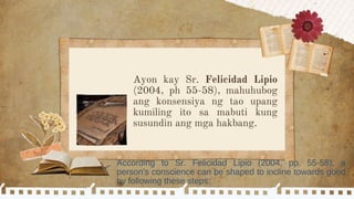 ESP 10 module 4 LessonThe relationship between conscience and natural ...