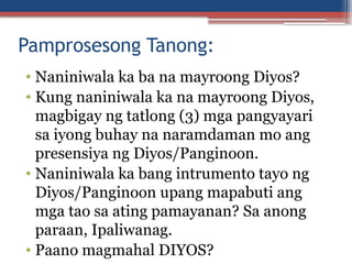 ESP 10,Ikalawang Markahan Pagmamahal sa Diyos.pptx