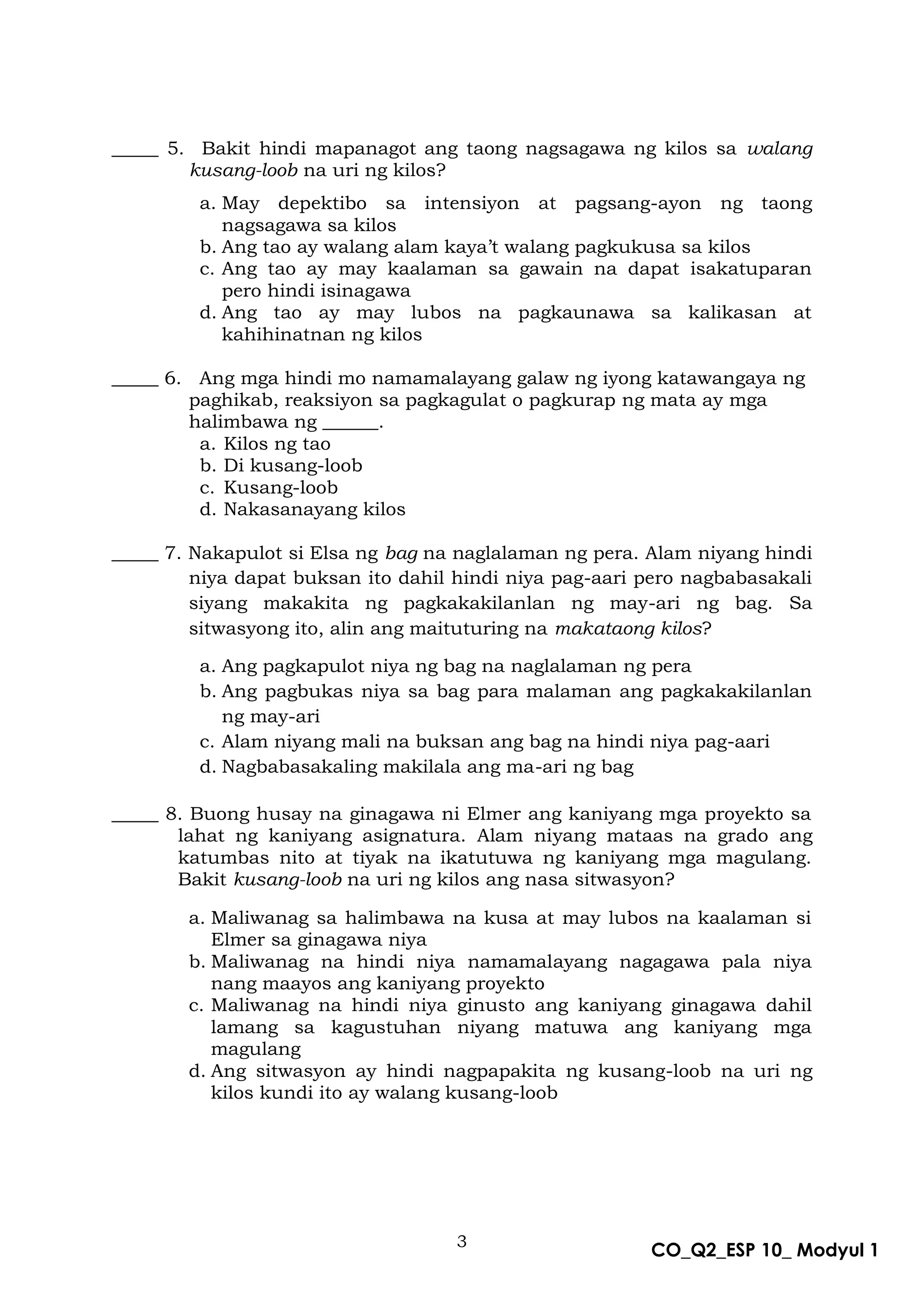 Es p10 q2_mod1_ang pagkukusa sa makataong kilos_v3 | PDF