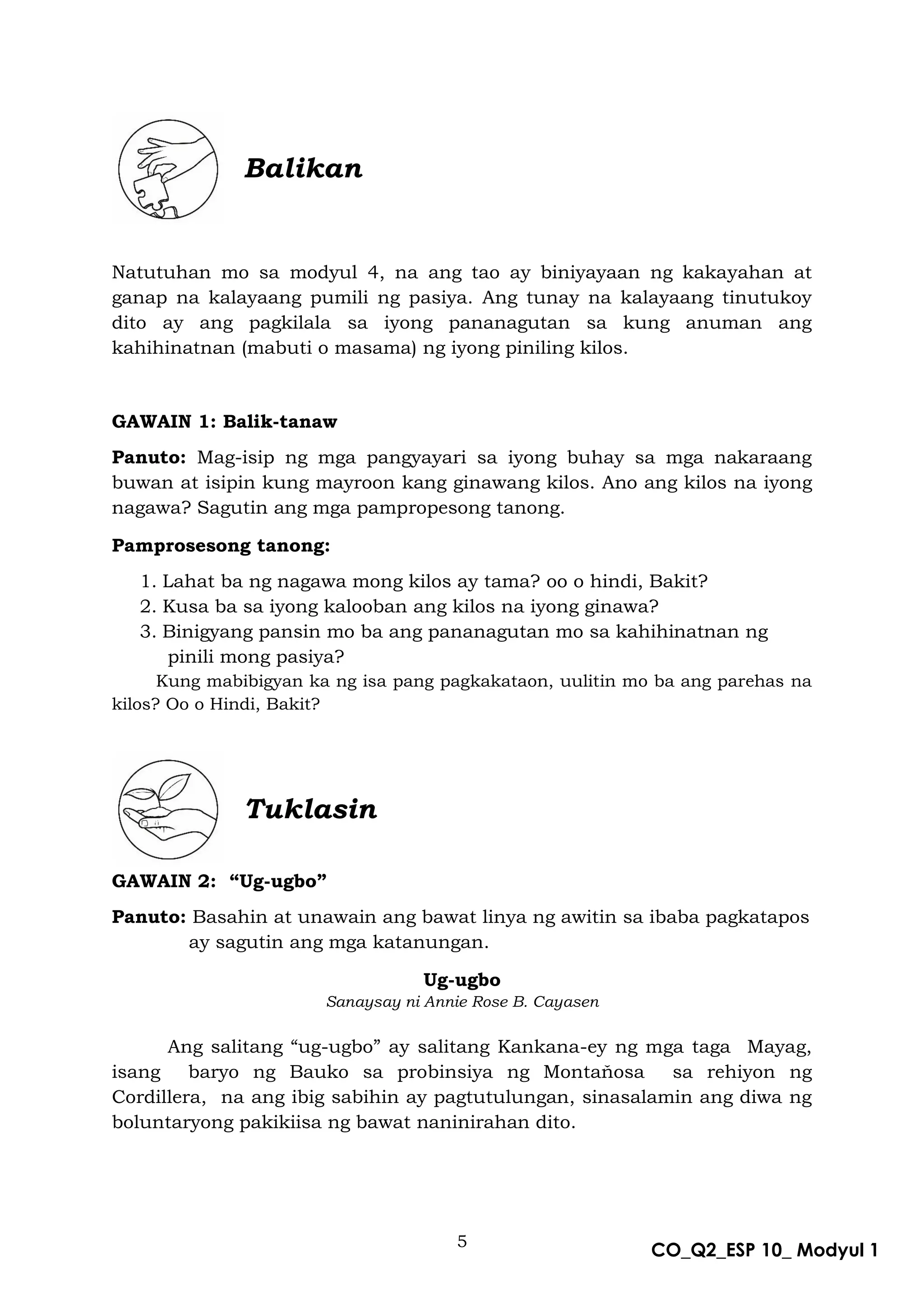 Es p10 q2_mod1_ang pagkukusa sa makataong kilos_v3 | PDF