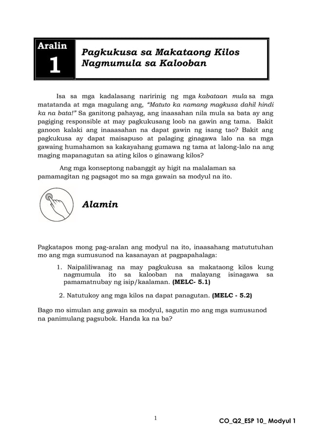 Es p10 q2_mod1_ang pagkukusa sa makataong kilos_v3 | PDF