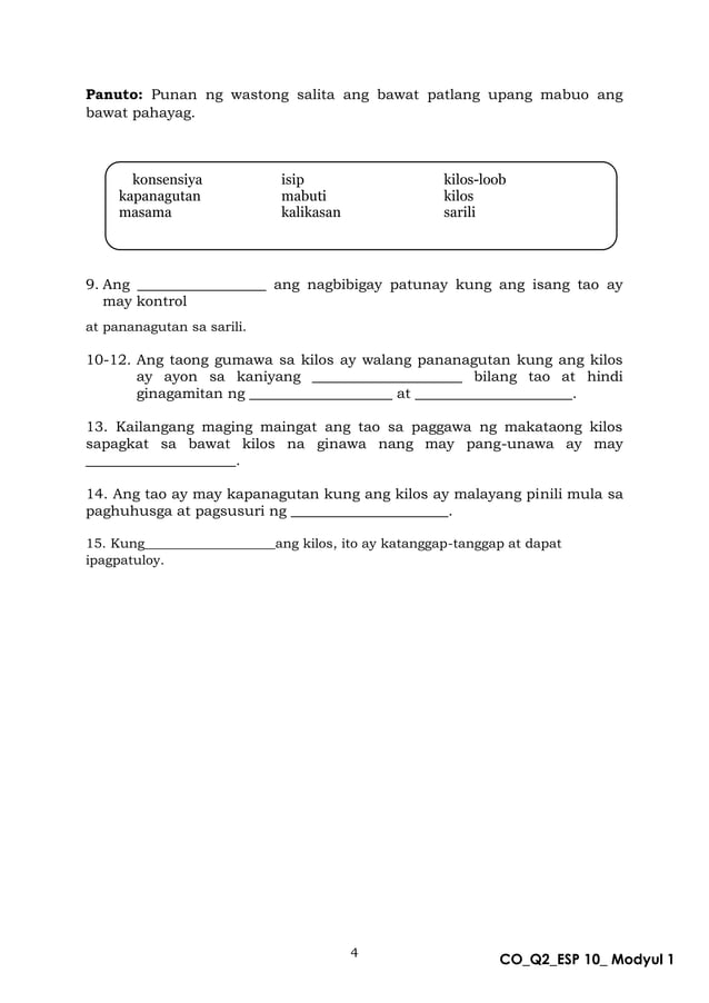 Es p10 q2_mod1_ang pagkukusa sa makataong kilos_v3 | PDF