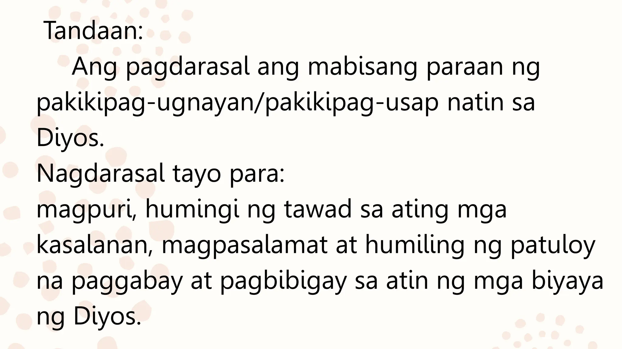 ESP 1 PPT Q4 W3 - DAY 1 - Pamamaraan Ng Pakikipag-Ugnayan Sa Panginoon Sa Pamamagitan Ng Pag ...