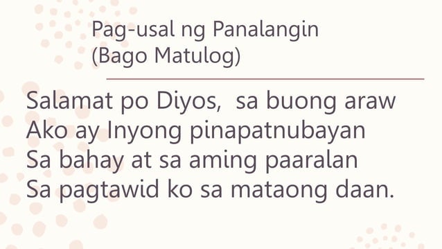 ESP 1 PPT Q4 W3 - DAY 1 - Pamamaraan Ng Pakikipag-Ugnayan Sa Panginoon Sa Pamamagitan Ng Pag ...