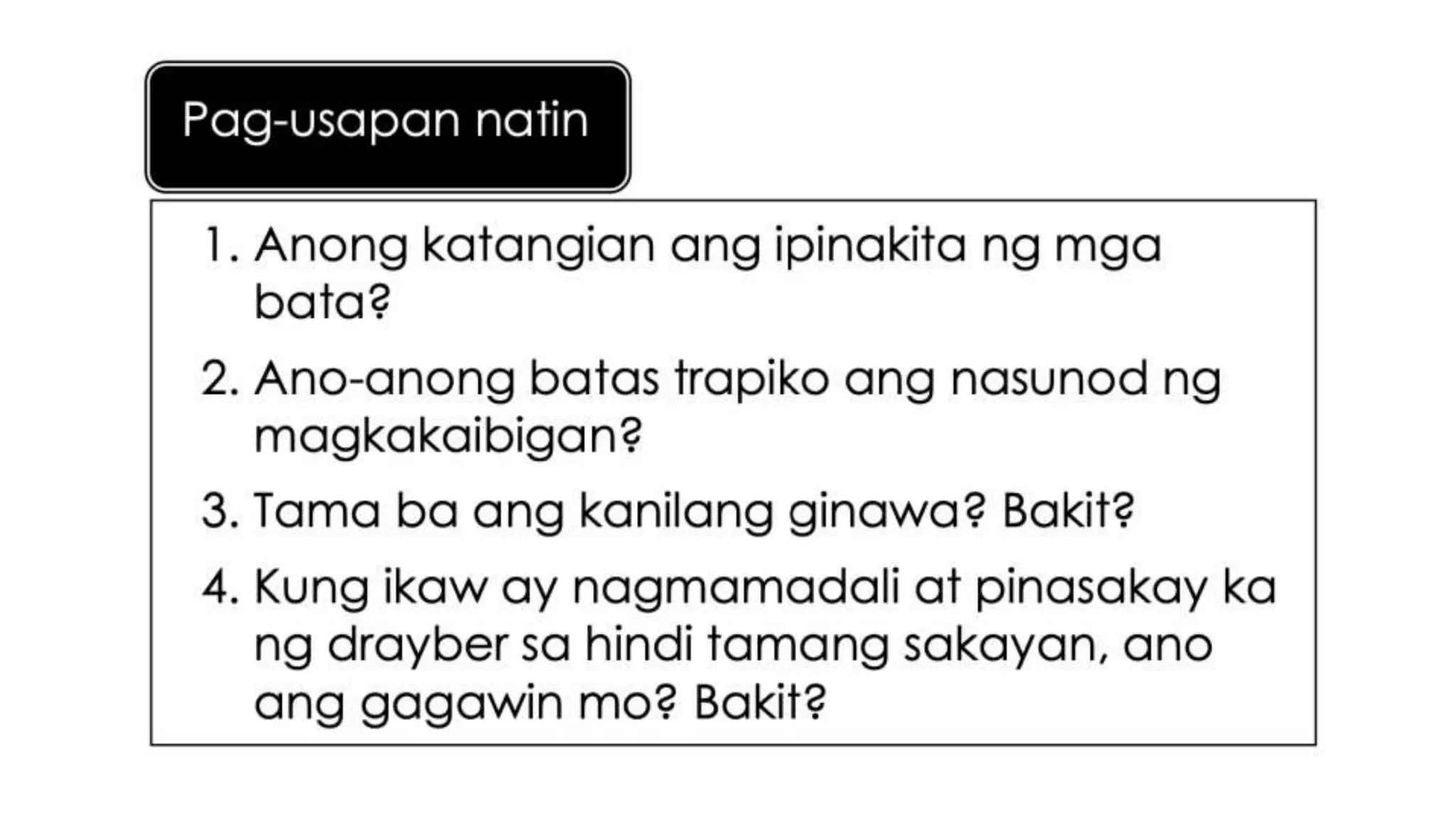 esp 2nd topic batas trapiko edukasyon sa pagpapakatao | PPTX