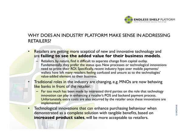 Endless Shelf Platform - A Proposal | PDF | Retail Industry | Industries