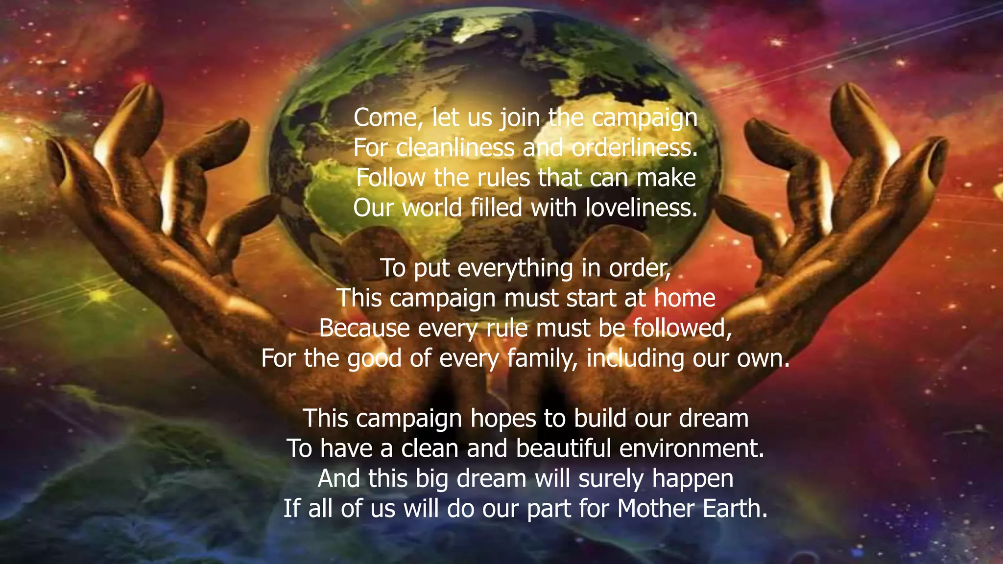 Come, Let Us Save Mother Earth | PPTX