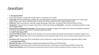 Penjelasan tentang ESP32. Salah satu komponen untuk mendevelop IOT. | PPTX