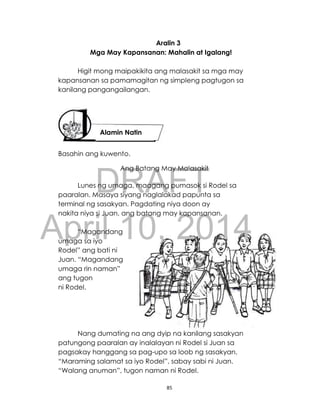 Edukasyon sa pagpapakatao 3 Learning manual | DOCX