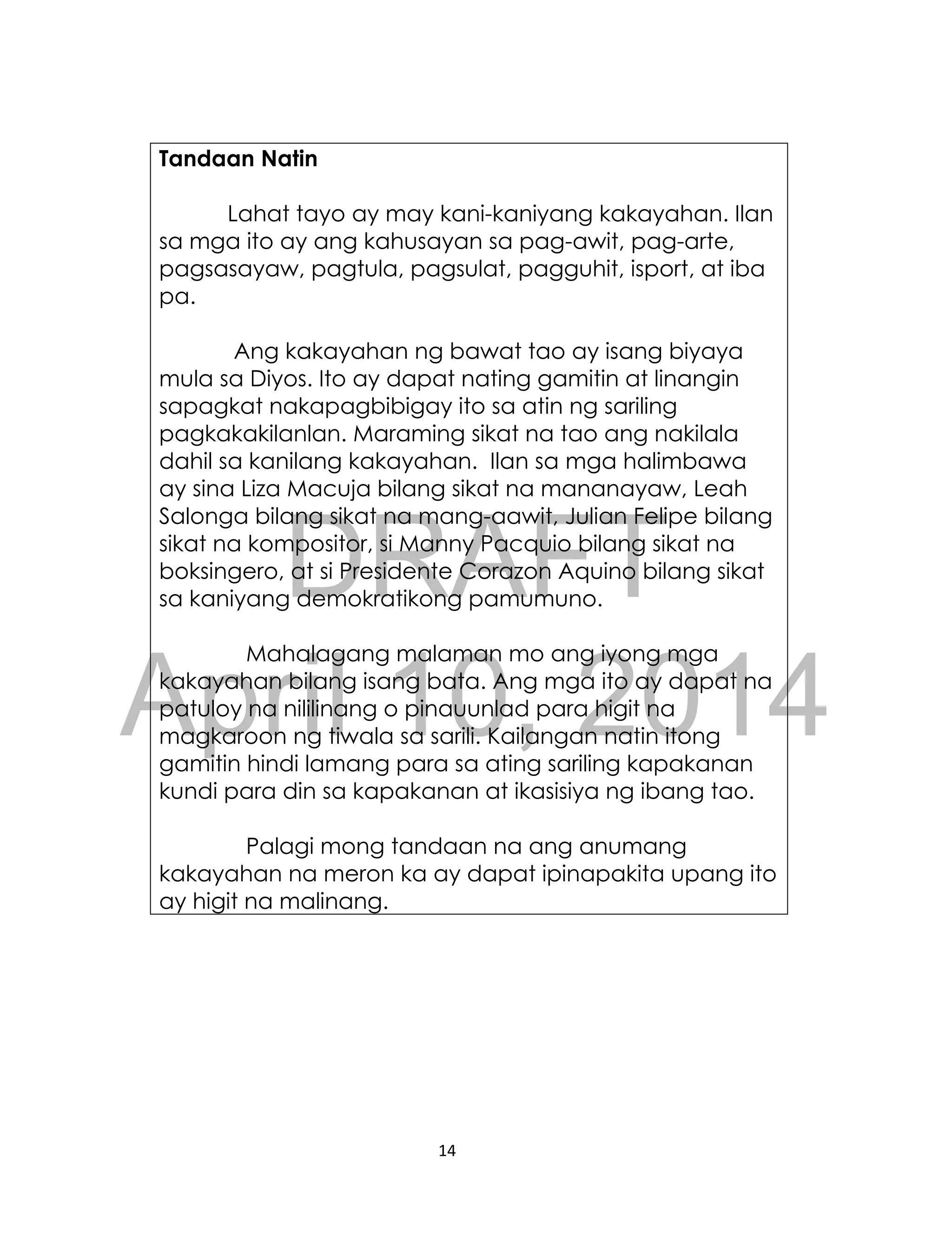 Grade 3 EsP Learners Module | PDF