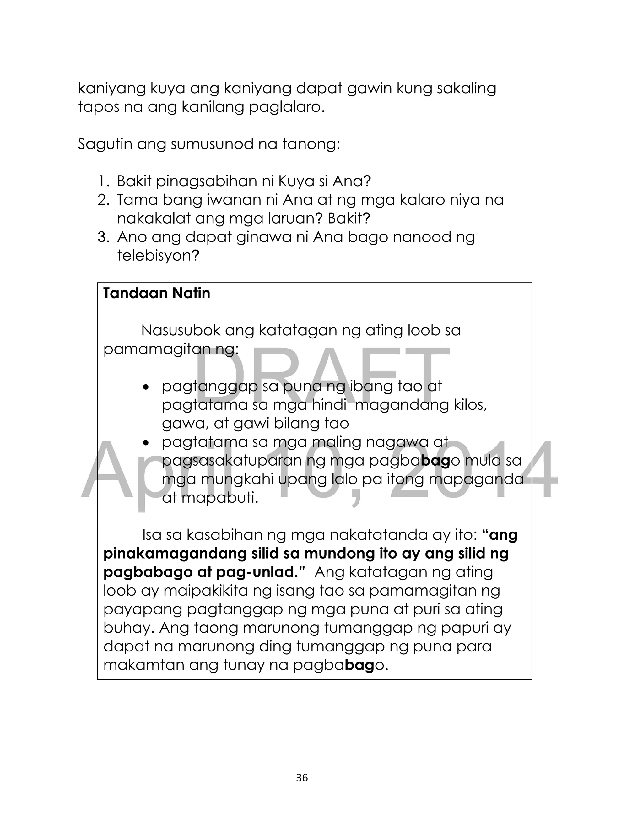 Grade 3 EsP Learners Module | PDF