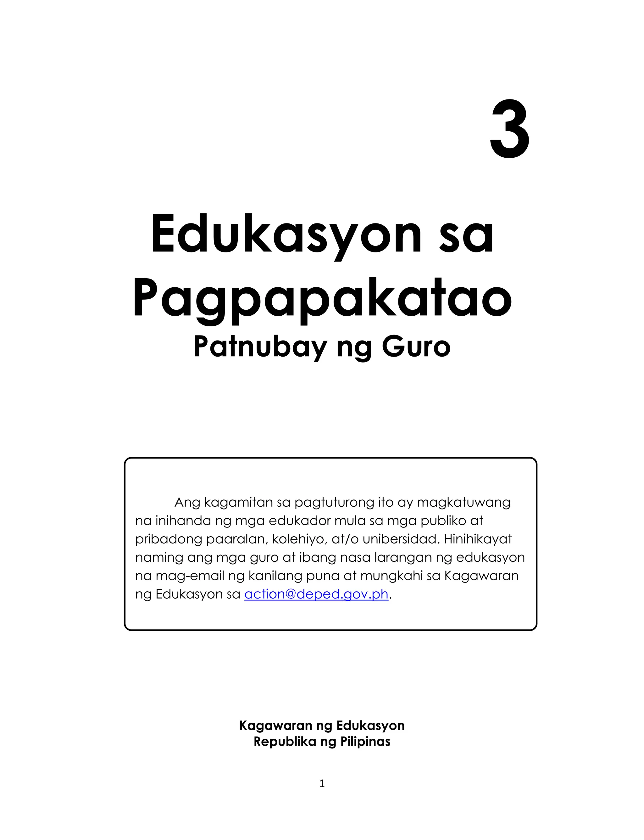 Grade 3 EsP Teachers Guide | PDF