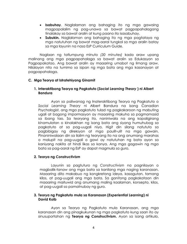 Grade 3 EsP Teachers Guide | PDF