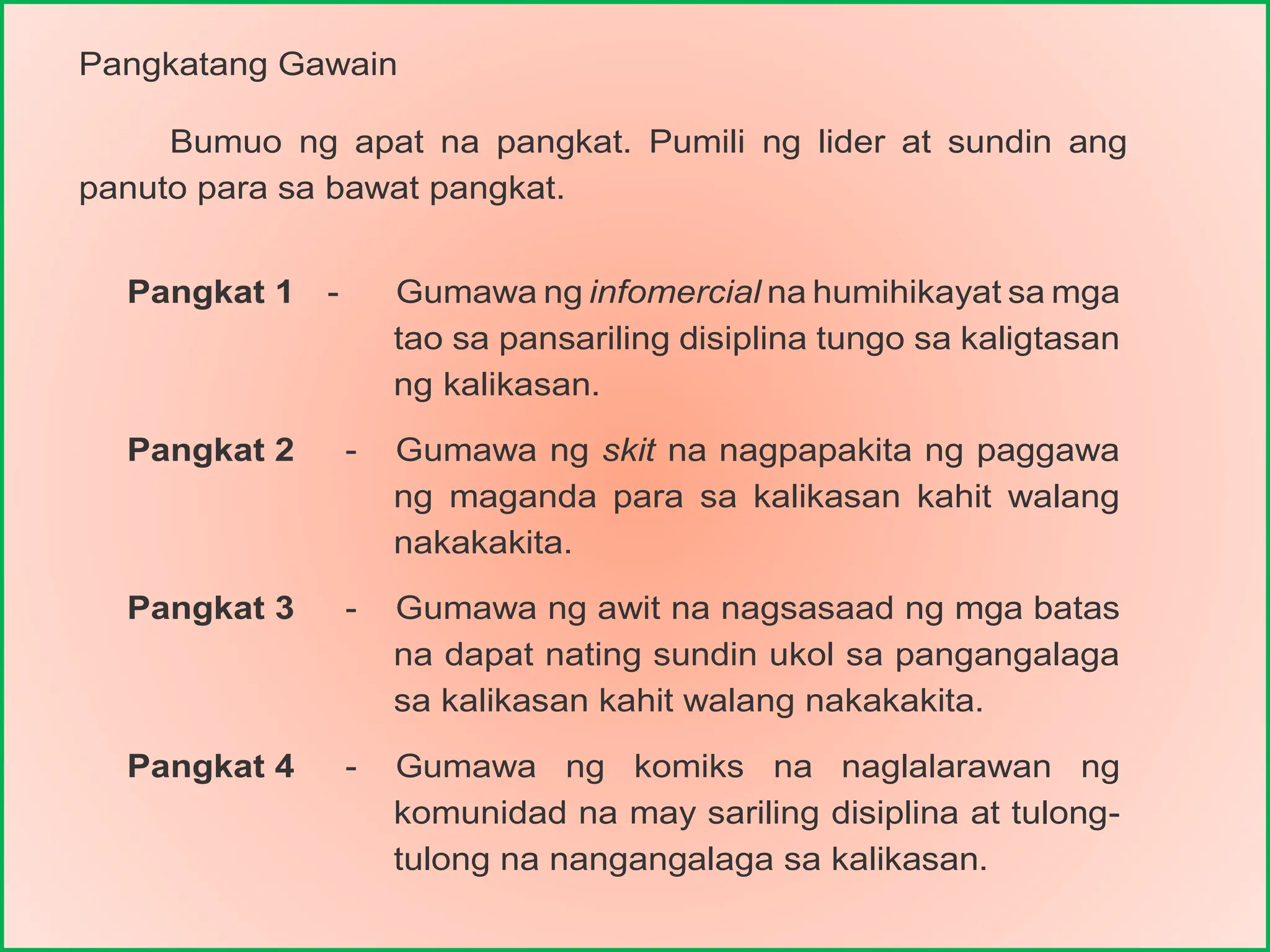 ESP 4 PPT Q3 - Aralin 5 Sariling Disiplina sa Pagsunod sa mga Batas.pptx