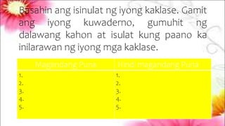ESP4 Yunit2 ARALIN 2 Puna at Mungkahi Mo, Tanggap Ko.pptx