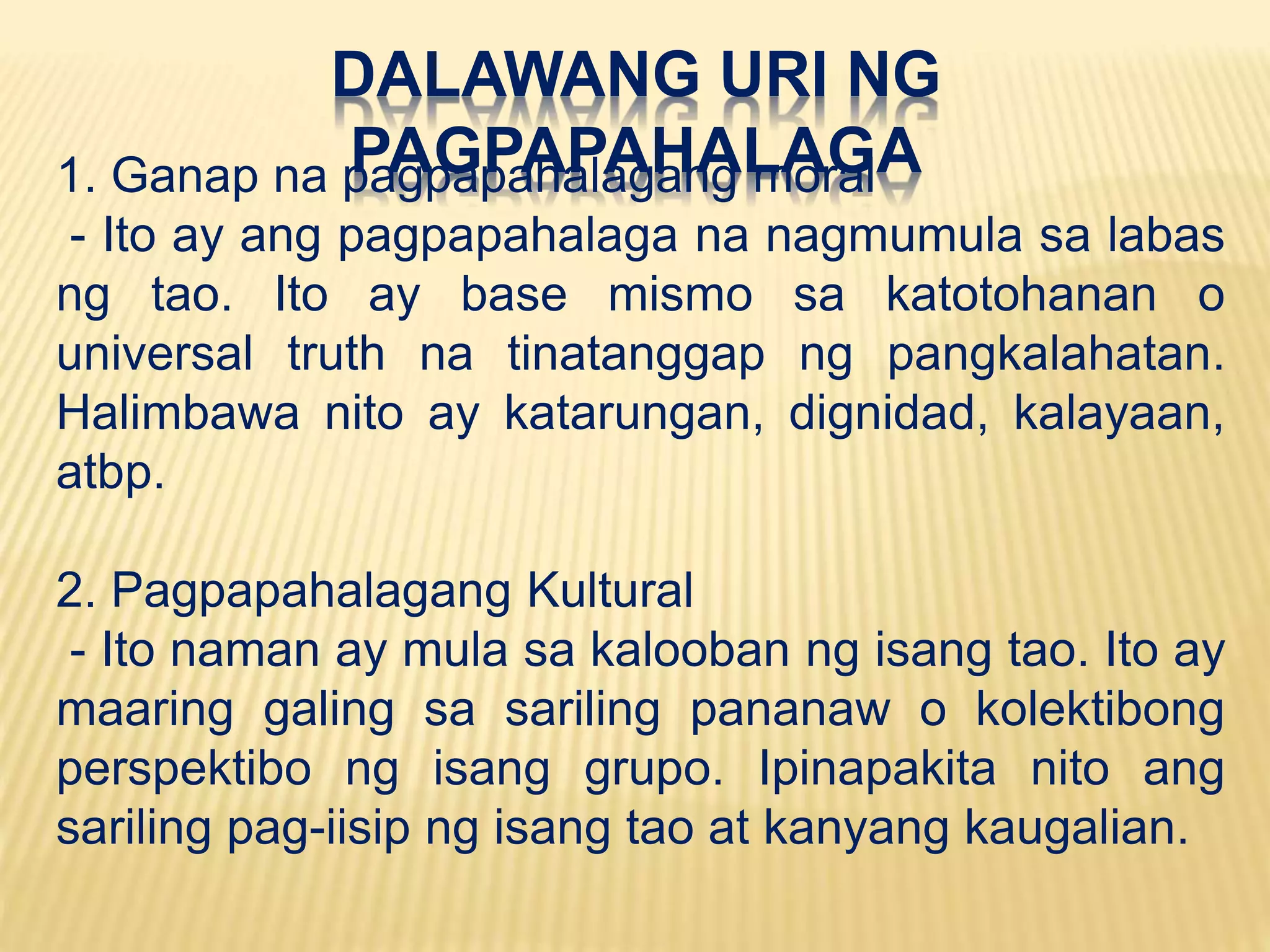 BIRTUD AT PAGPAPAHALAGA | PPTX