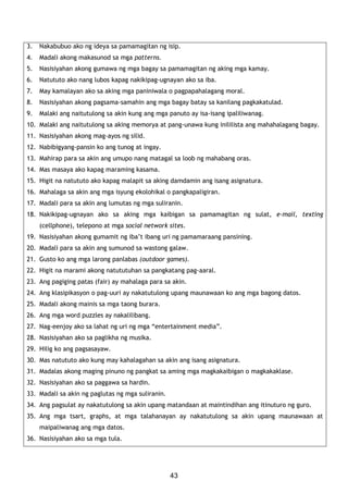 ESP 7 LEARNING MATERIAL FIRST AND SECOND GRADING | PDF
