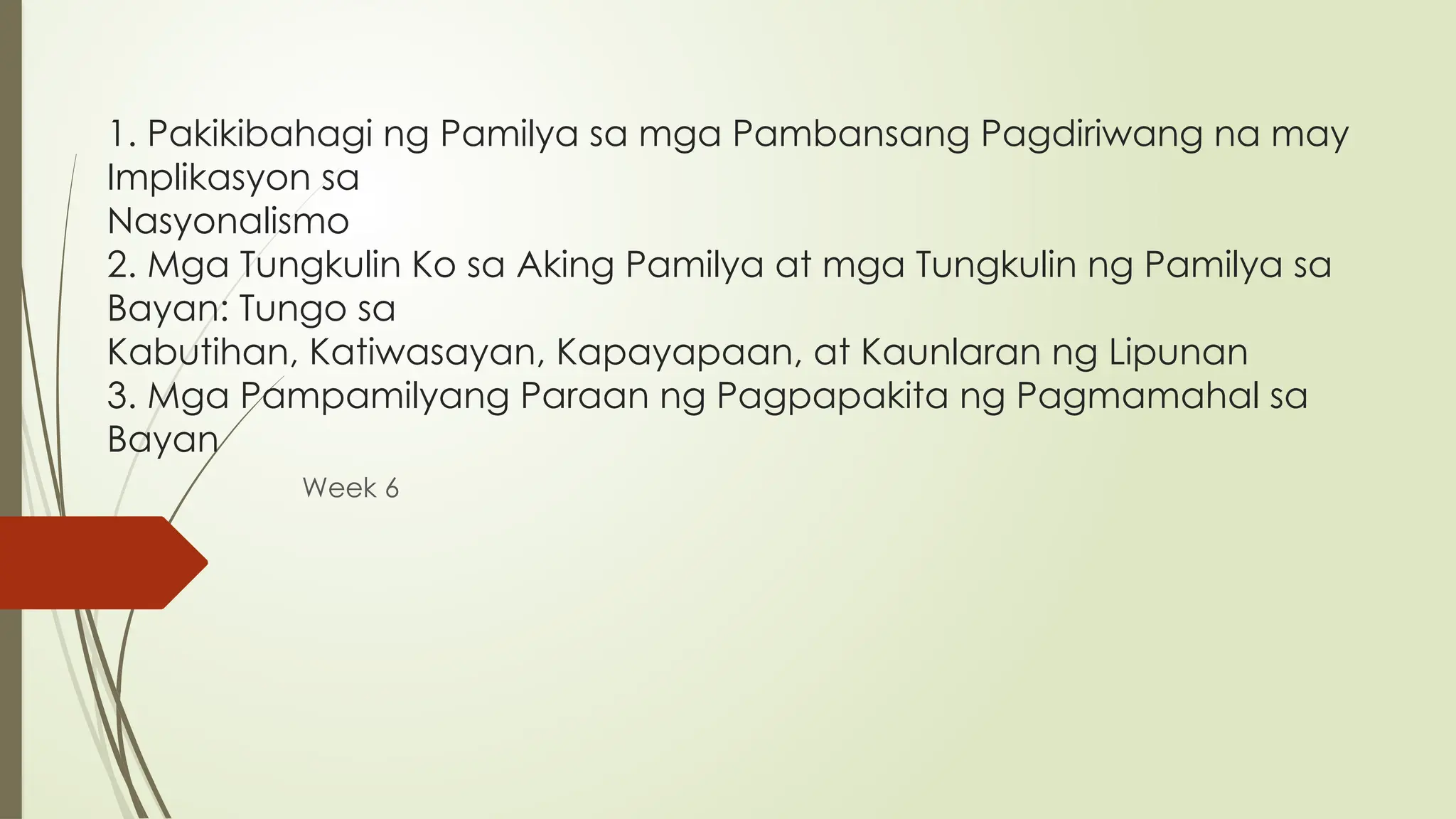esp7 week 6 and 8 2nd quarter pakikibahagi ng pamilya sa mga pambansang ...