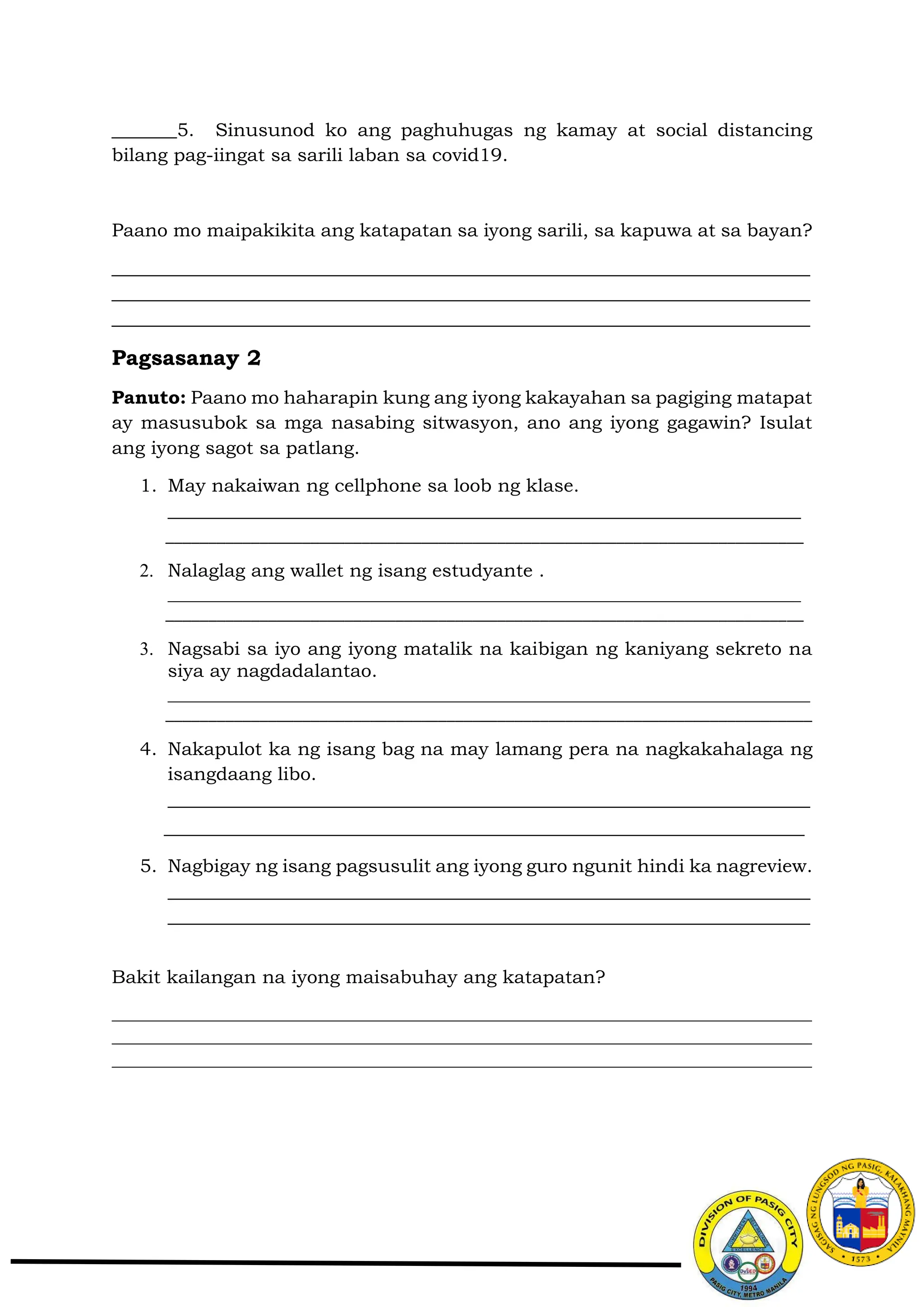 EsP 8-Q4-Module 1: Katapatan: Papahalagahan ko | PDF