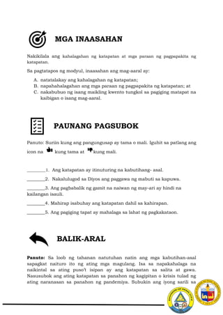 EsP 8-Q4-Module 1: Katapatan: Papahalagahan ko | PDF