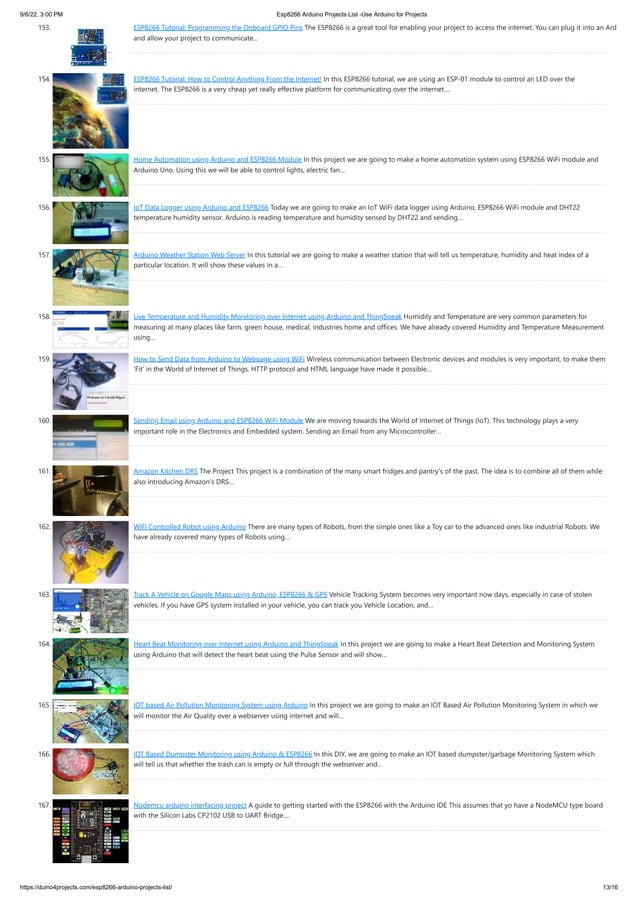 Esp8266 Arduino Projects List -Use Arduino for Projects.pdf