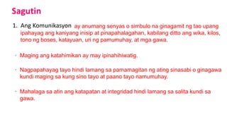 Es p 8 aralin 5 komunikasyon nagbubuklod ng pamilya | PPTX