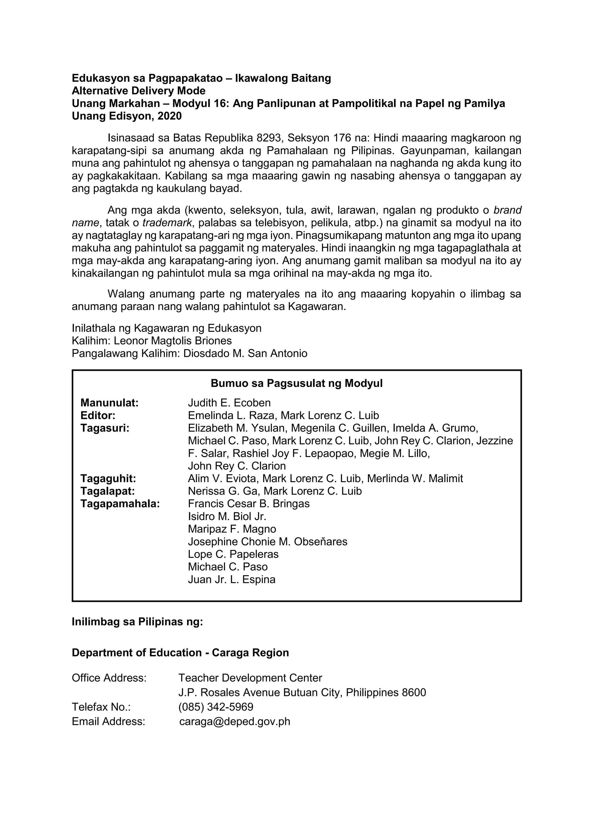 esp8_q1_mod16_ang panlipunan at pampolitikal na papel ng pamilya_FINAL08082020.pdf