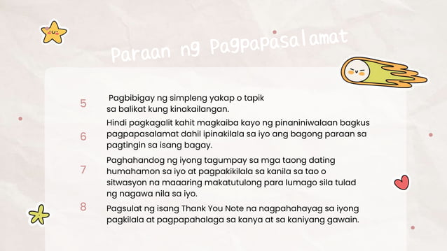 ESP 8 Quarter 3 Halimbawa ng Pagpapakita ng Pasasalamat o Kawalan Nito.pptx