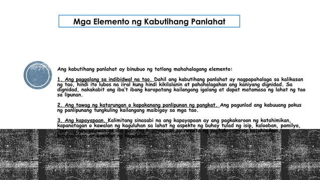 ESP 9 Edukasyon sa Pagpapakatao Grade 9 Aralin 1 Layunin ng Lipunan: Kabutihang Panlahat | PPTX