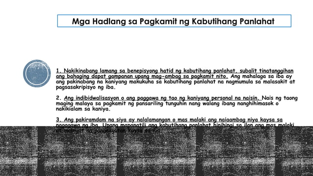 ESP 9 Edukasyon sa Pagpapakatao Grade 9 Aralin 1 Layunin ng Lipunan: Kabutihang Panlahat | PPTX