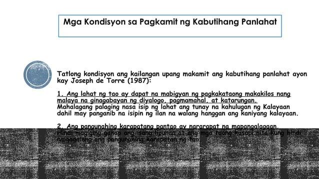ESP 9 Edukasyon sa Pagpapakatao Grade 9 Aralin 1 Layunin ng Lipunan: Kabutihang Panlahat | PPTX