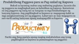 Produktibong paggawa para sa pag-unlad ng kapuwa | PDF
