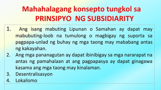 ESP 9 Subsidiarity and Solidarity Day 2 | PPTX