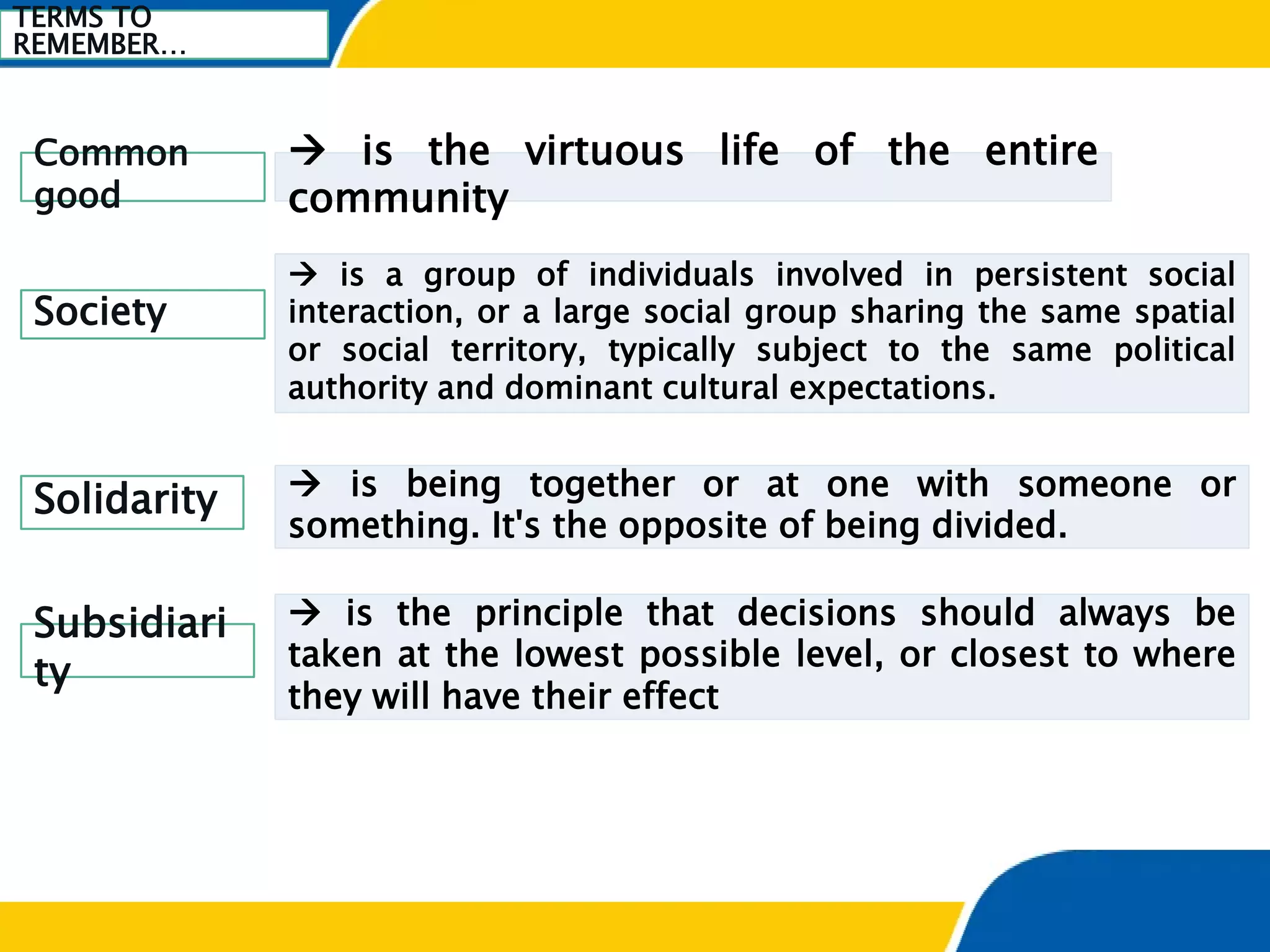 ESP9: Elements of Common Good | PPTX