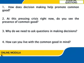 ESP9: Elements of Common Good | PPTX