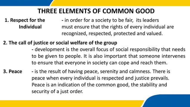 ESP9: Analyzing Examples of Common Good | PPTX | Arts and Crafts ...