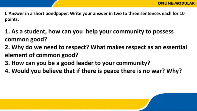 ESP9: Analyzing Examples of Common Good | PPTX | Arts and Crafts ...