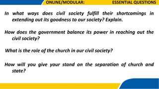 ESP9: Civil society and its Role in Achieving Common Good | PPTX